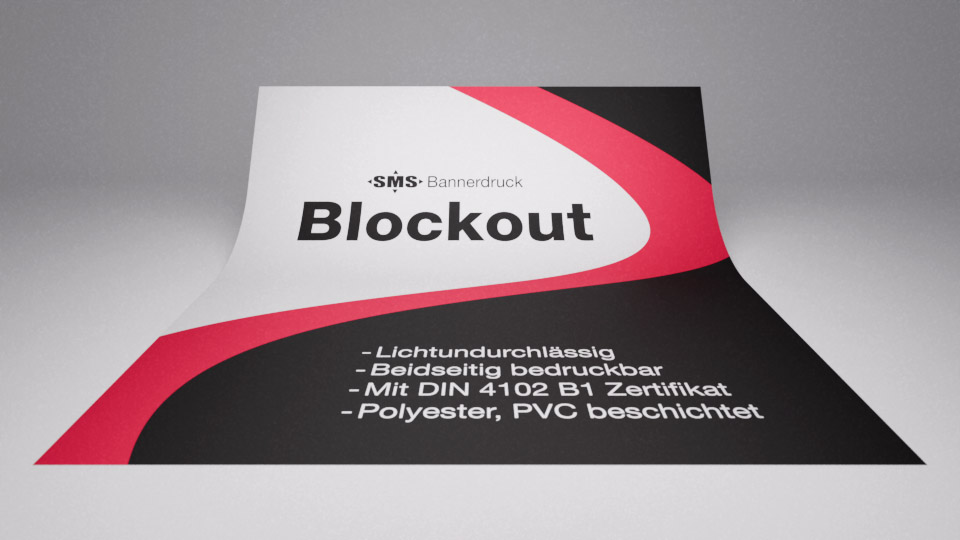 PVC Blockout Werbebanner - SMS | Werbetechnik